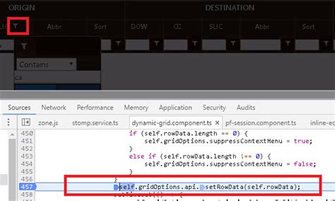 Javascript Ag Grid Filter Icon Disappears After Fetching Data Stack