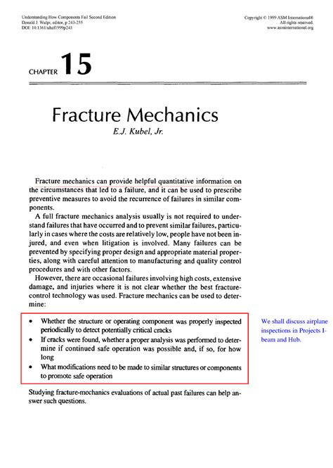 Ch Fracture Mechanics By E J Kebel Jr From Nd Ed Understanding