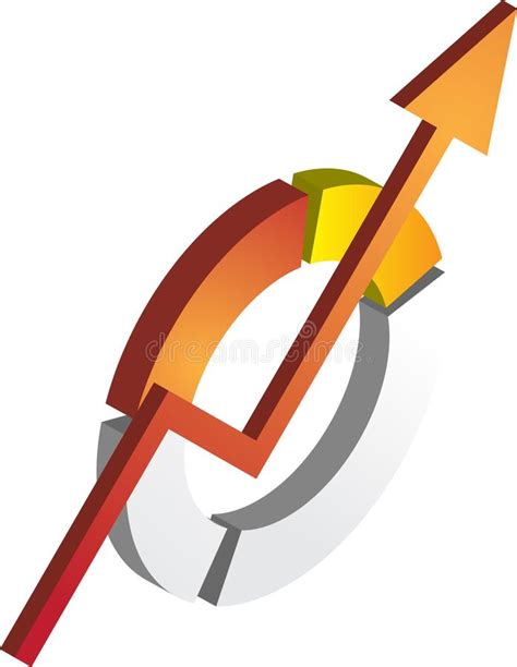 Circle Graph Illustration In 3d Isometric Style Stock Vector