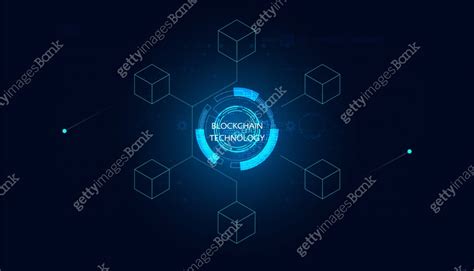 Abstract Blockchain Technology Cryptocurrency And Fintech Square Cube Crypto Operations Connect