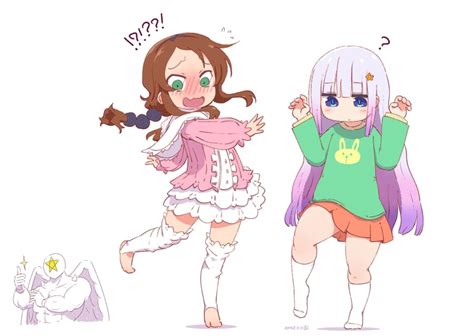 Kanna Kamui And Saikawa Riko Kobayashi San Chi No Maidragon Drawn By