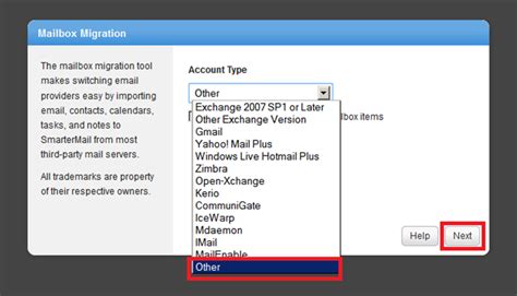 انتقال ایمیل ها در اسمارتر میل از طریق MailBox Migration