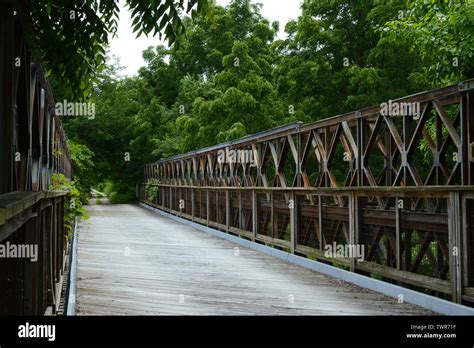 Old Military Bailey Bridge In Midewin National Tallgrass Prairie