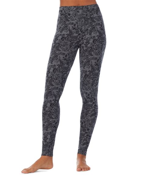 Cuddl Duds Softwear With Stretch High Waist Leggings In Tonal Paisley