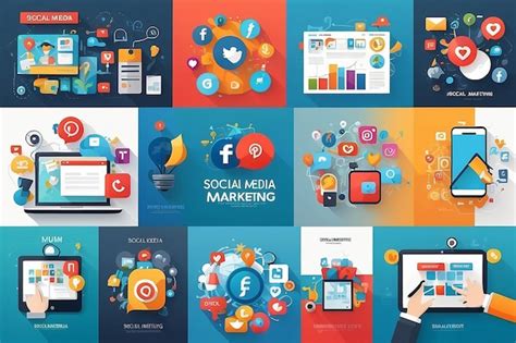 Premium Photo Modern Flat Vector Concepts Of Social Media Marketing