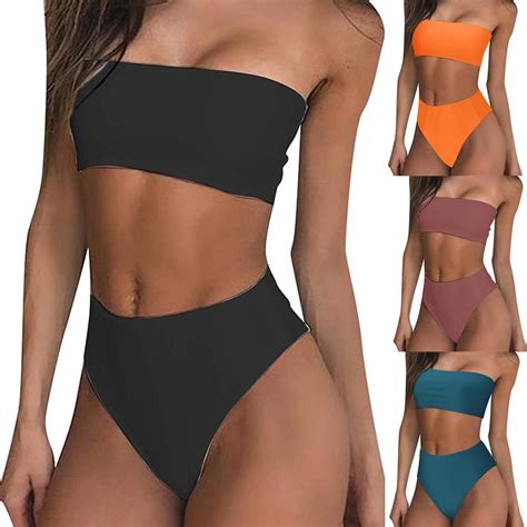 Buy G666 Women Bandeau Bandage Bikini Set Push Up Brazilian Swimwear