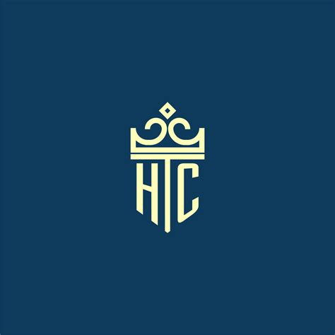 HC Initial Monogram Shield Logo Design For Crown Vector Image Vector Art At Vecteezy