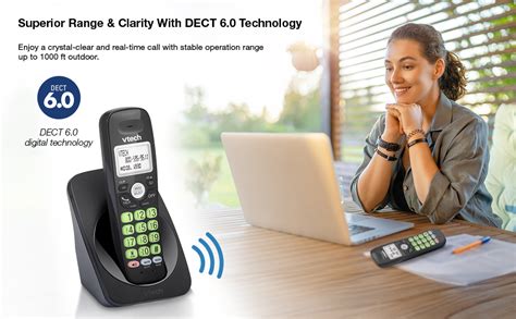 Amazon Com VTech Cordless Phone With DECT Full Duplex Speakerphone Lighted Display