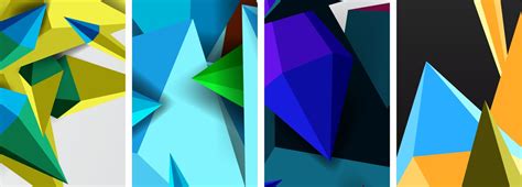 Set Of Triangle Geometric Low Poly 3d Shapes Vector Image