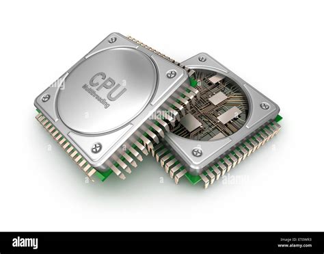 Modern Central Computer Processors CPU Isolated On White Background Stock Photo Alamy
