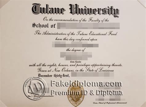 How Much To Purchase A Tulane University Degree In The Usa