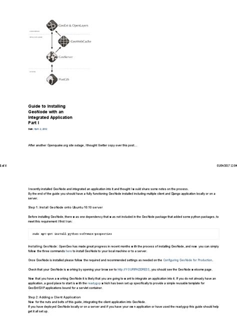 Guide To Installing Geonode With An Integrated Application Part I