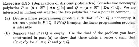 Solved Exercise 435 Separation Of Disjoint Polyhedra