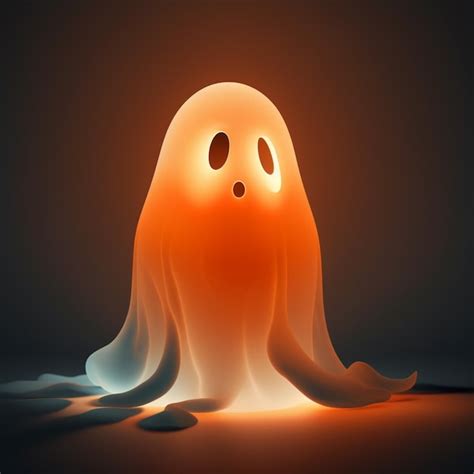 Premium Ai Image A Lit Up Orange Ghost With A Black Background And A