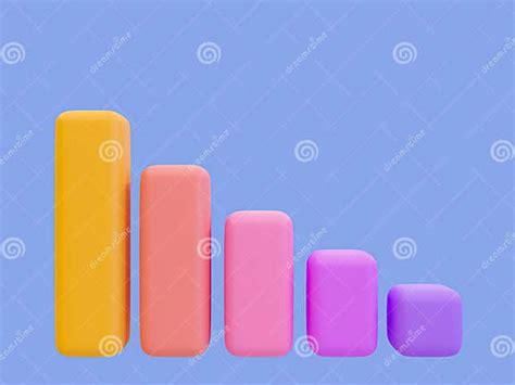 3d Blank Bar Graph Template Bar Chart Mock Up Stock Illustration