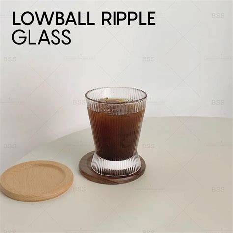 Jual Gelas Minum 200ml Cafe Ripple Cangkir Kaca Glass Kopi Jus Motif