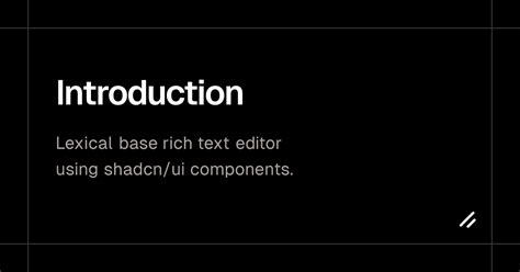 Introduction Shadcn Editor