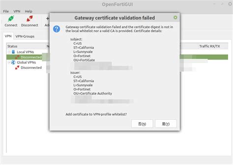 Trusted Cert Does Not Work On Issue Theinvisible Openfortigui GitHub