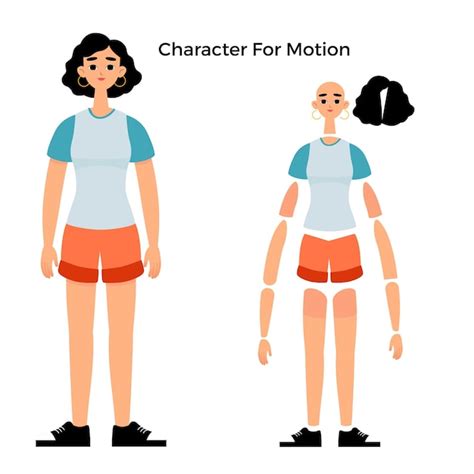 모션 디자인을위한 만화 캐릭터 프리미엄 벡터