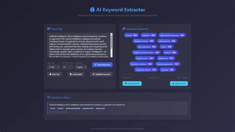 Ai Keyword Extractor Using Html Css And Javascript With Source Code