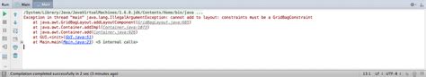 Swing Exception In Thread Main Javalangillegalargumentexception