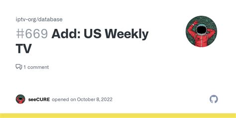 Add Us Weekly Tv · Issue 669 · Iptv Orgdatabase · Github