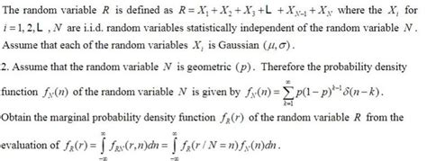 Solved The Random Variable R Is Defined As R X X X L