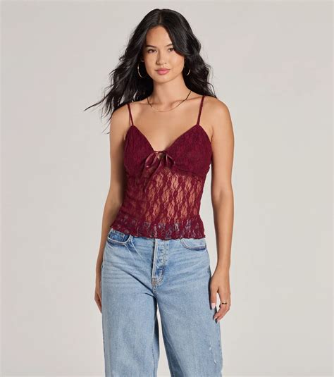 Sheerly Sultry V Neck Lace Crop Top And Windsor
