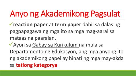 Mod 1 Akademikong Sulatinpptx Pagsulat Ng Filipino Sa Piling Larang
