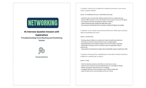 troubleshooting core routing and switching issues 45 interview qanda
