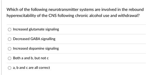 Solved Which Of The Following Neurotransmitter Systems Are Chegg