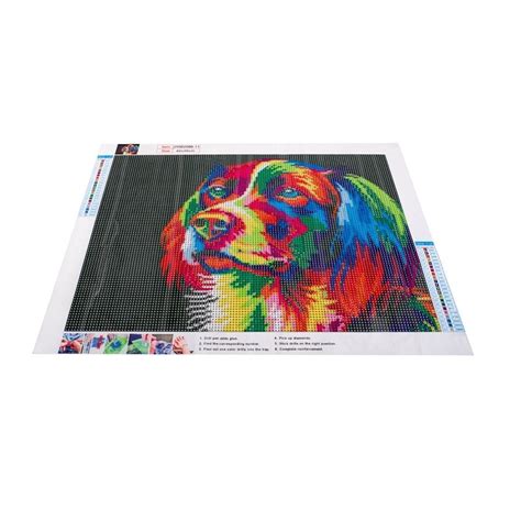 Комплект 5d мозайка за бродиране Кучешка шарка Gonga Многоцветен Emag Bg