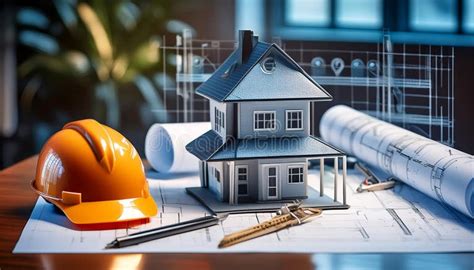 Blueprint And Architectural Design Featuring Symbols Like Technical