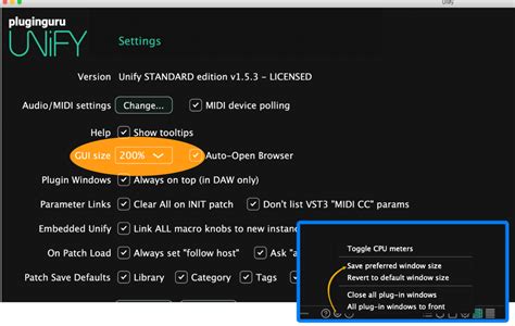 larger patch library view screen with larger font size unify feature