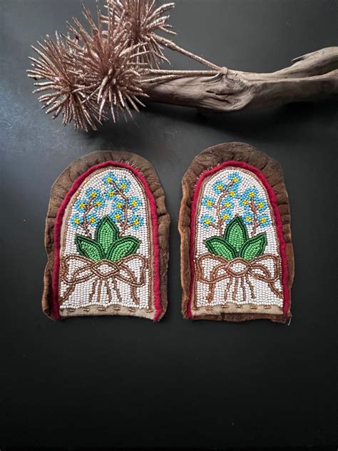 Vintage Beaded Moccasin Tops Native American Moccasins Vintage Hand