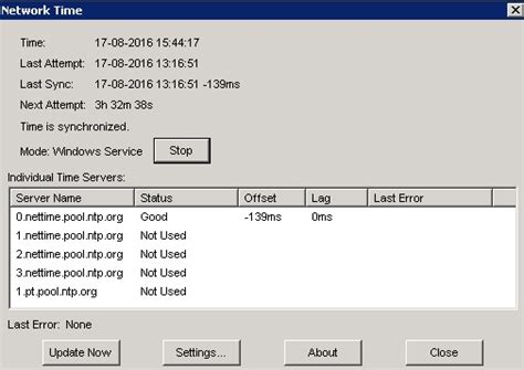 Systems Inside Windows Time Server Configuration