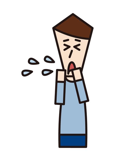 くしゃみをする人（男性）のイラスト フリーイラスト素材集 Kukukeke