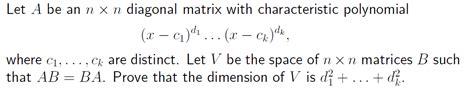 solved let a be an n x n diagonal matrix with characteristic
