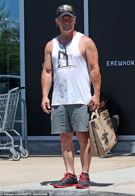 Josh Brolin 55 Shows Off His Massive Biceps In A Sporty Tank Top As