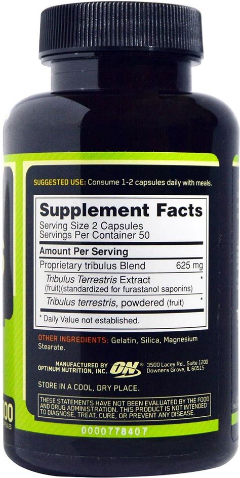 Optimum Nutrition, Tribulus, 625 mg, 100 Capsules