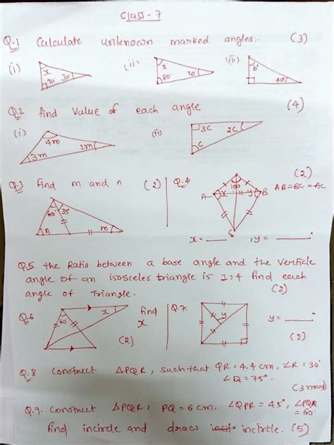 Class 7 Triangle Pdf