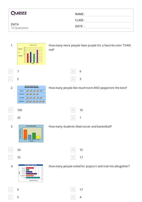 Organizing Data Worksheets For Nd Grade On Quizizz Free Printable