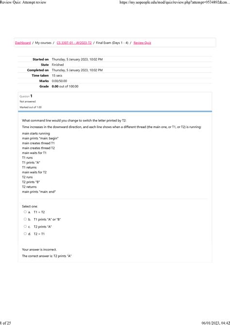 operating systems 2 proctored course cs 3307 started on thursday