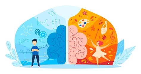 Premium Vector Left Side Brain Hemisphere Logic Analytical Thinking Young Man Mathematics Formulas