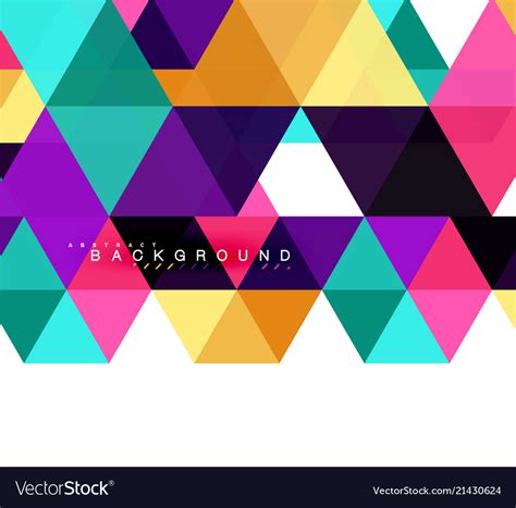 Multicolored Triangles Abstract Background Mosaic Vector Image
