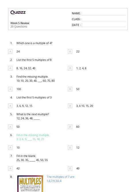 50 Least Common Multiple Worksheets On Quizizz Free And Printable