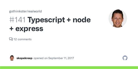 Typescript Node Express Issue Gothinkster Realworld Github