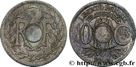 centimes Lindauer en zinc Cmes souligné et millésime sans point non perforée F