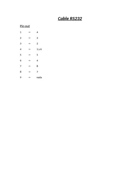 Cable Rs232 Pinout Pdf