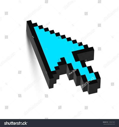 D Blue Mouse Arrow Cursor With Shadow Royalty Free Stock Vector